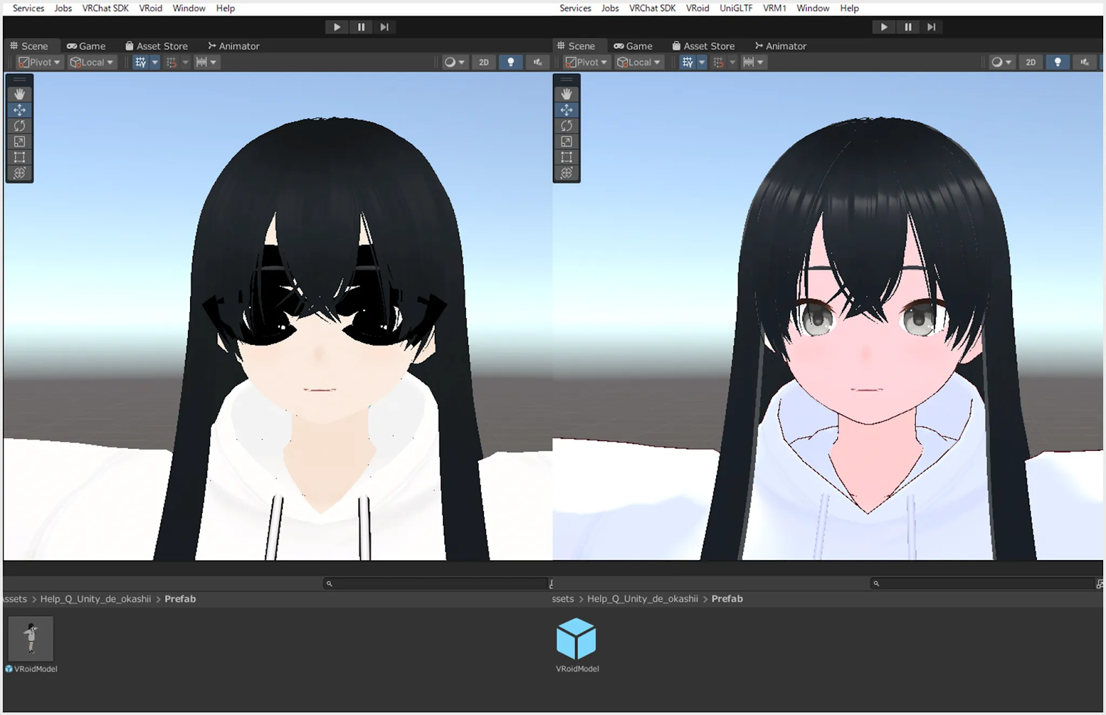 Q: Why does my model look strange (has black areas around the eyes or looks pink) in Unity ...