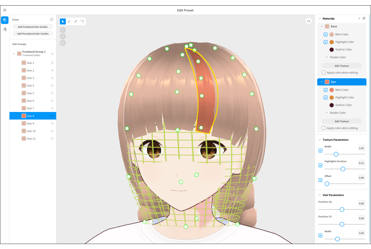 How to edit hair color and texture (material). – VRoid FAQ